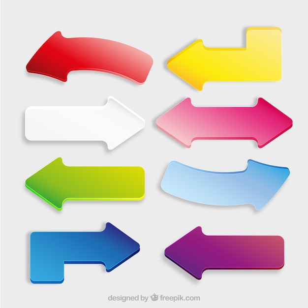 Free Vector | Pack of colored arrows Free Vector | Pack of colored arrows