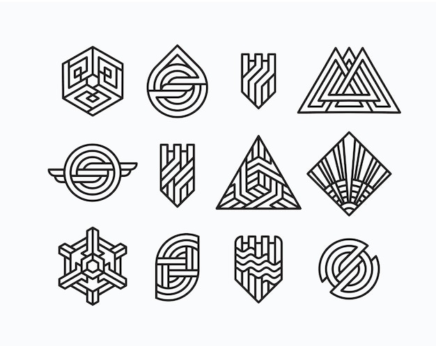Premium Vector | Package of abstract geometric symbols Premium Vector | Package of abstract geometric symbols
