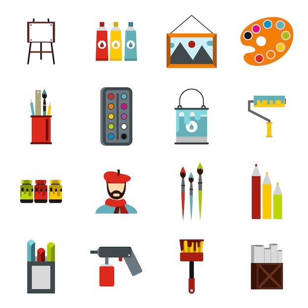 Premium Vector | Painting icons set Premium Vector | Painting icons set