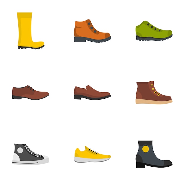 Premium Vector | Pair of shoes icons set. flat set of 9 pair of shoes icons Premium Vector | Pair of shoes icons set. flat set of 9 pair of shoes icons