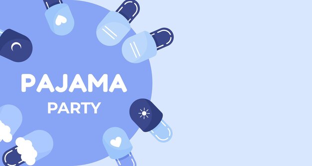 Premium Vector Pajama Party Poster Or Banner With Slippers In Flat Design