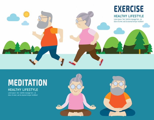 Premium Vector | People character cartoon healthy Premium Vector | People character cartoon healthy