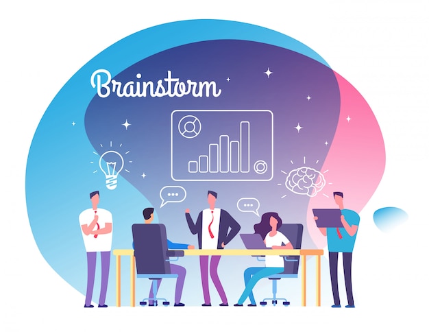 Premium Vector | People meeting on workshop. Premium Vector | People meeting on workshop.