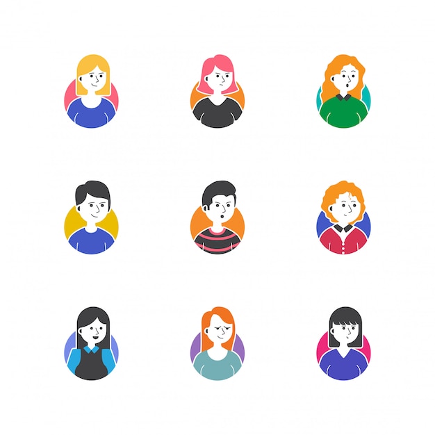 Premium Vector | People profile picture icon set vector collection Premium Vector | People profile picture icon set vector collection
