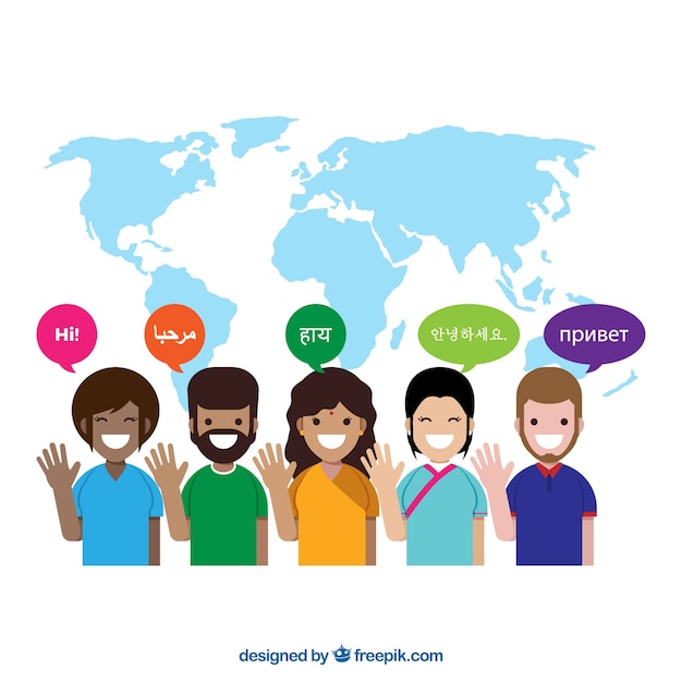 Free Vector | People speaking different languages with flat design Free Vector | People speaking different languages with flat design