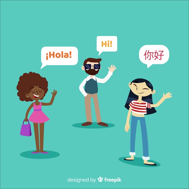 Free Vector | People speaking different languages with flat design Free Vector | People speaking different languages with flat design