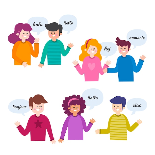 Free Vector | People talking in different languages Free Vector | People talking in different languages