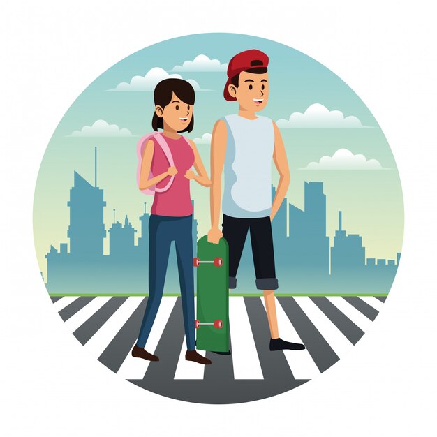 Premium Vector | People walking on zebra Premium Vector | People walking on zebra