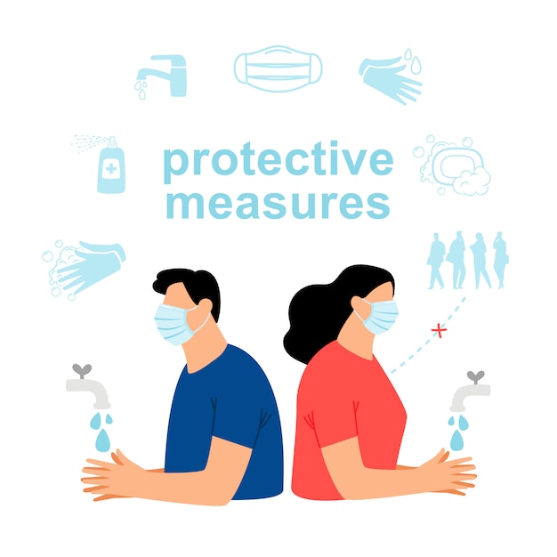 Premium Vector | Personal infection safety Premium Vector | Personal infection safety