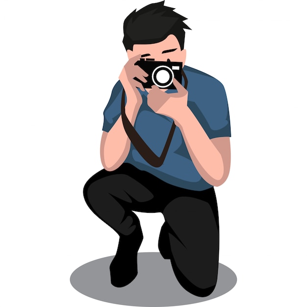 Premium Vector | Photographer man is taking some pihoto illustration Premium Vector | Photographer man is taking some pihoto illustration
