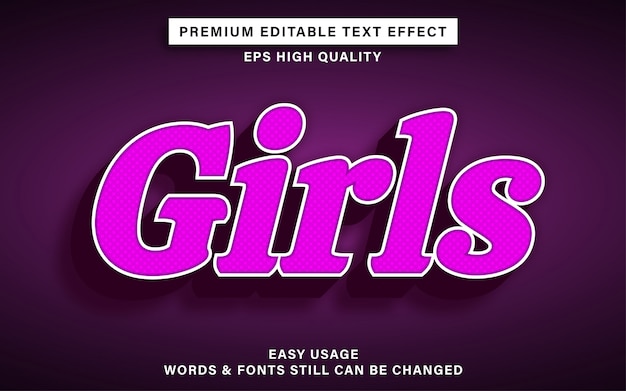 Premium Vector | Pink editable text effect Premium Vector | Pink editable text effect