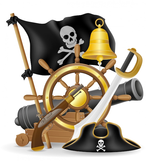 Premium Vector | Pirate elements Premium Vector | Pirate elements