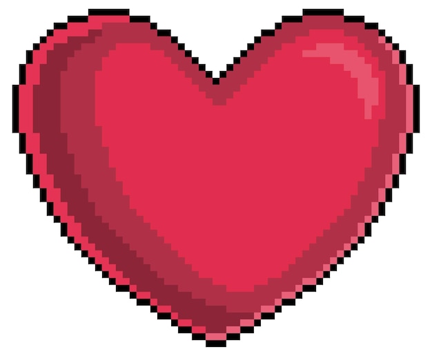 Premium Vector | Pixel art heart icon for bit game on white background Premium Vector | Pixel art heart icon for bit game on white background