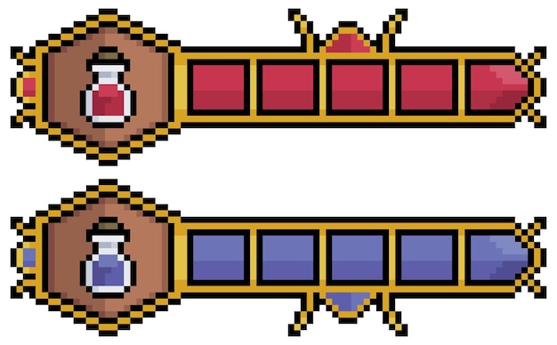 Premium Vector | Pixel art life bar and mana bar health energy bar ... Premium Vector | Pixel art life bar and mana bar health energy bar ...