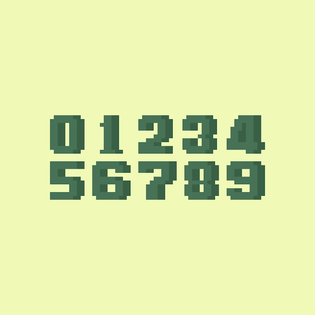 Premium Vector | Pixel art retro number set. Premium Vector | Pixel art retro number set.