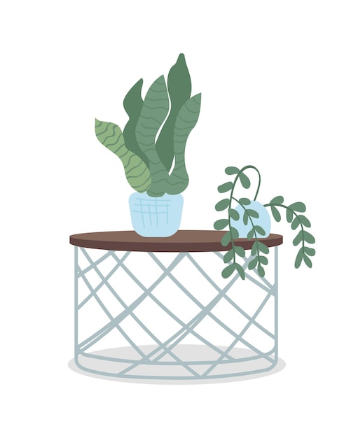 Premium Vector Placing Houseplants On Table Semi Flat Color Vector Object