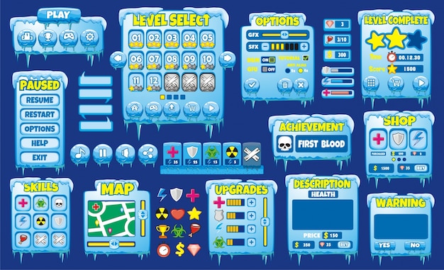 Premium Vector | Platform game user interface for mobile game and app Premium Vector | Platform game user interface for mobile game and app