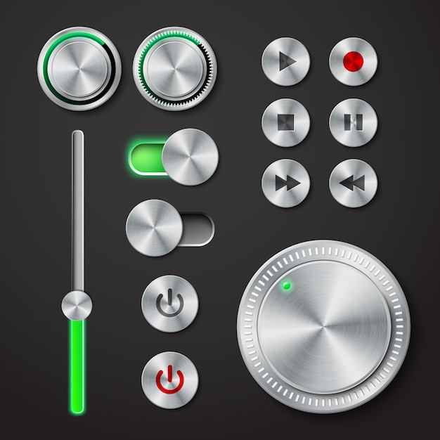Premium Vector | Player buttons collection Premium Vector | Player buttons collection