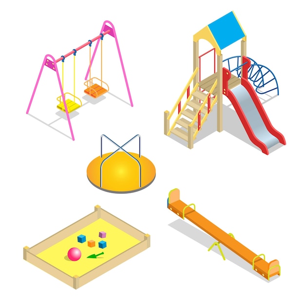 Premium Vector | Playground. playground slide theme elements. isometric ... Premium Vector | Playground. playground slide theme elements. isometric ...