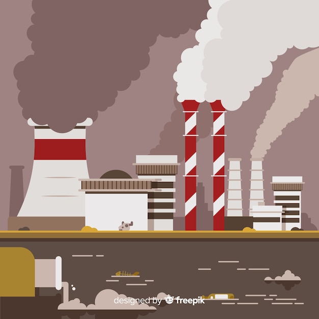 Free Vector | Pollution concept background flat style Free Vector | Pollution concept background flat style