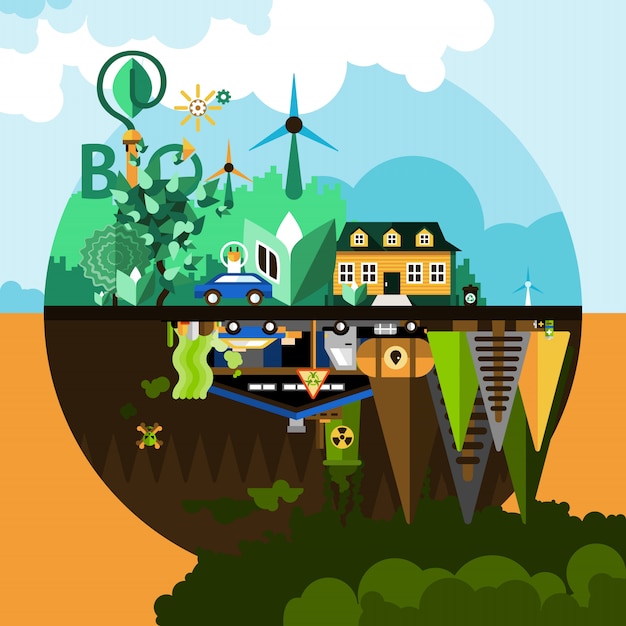 Free Vector | Pollution concept background Free Vector | Pollution concept background