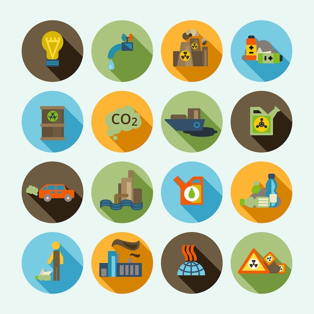 Pollution icons set Vector | Free Download Pollution icons set Vector | Free Download