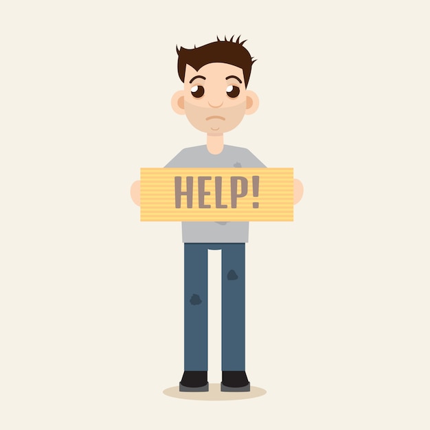 Premium Vector | Poor beggar Premium Vector | Poor beggar