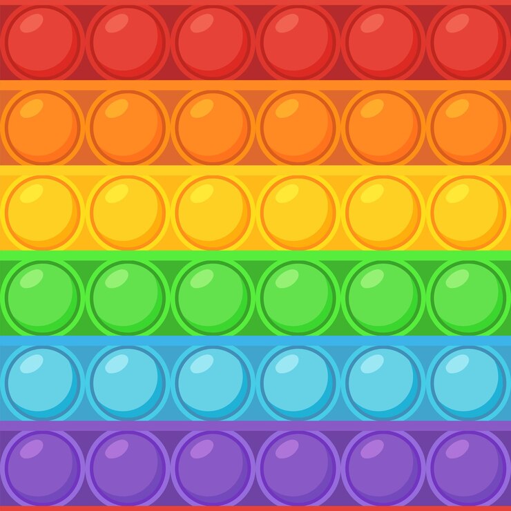 Premium Vector Pop It Toy Antistress Seamless Pattern Rainbow