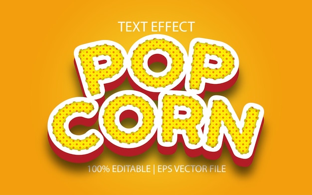 Premium Vector | Popcorn text effect, editable text style Premium Vector | Popcorn text effect, editable text style