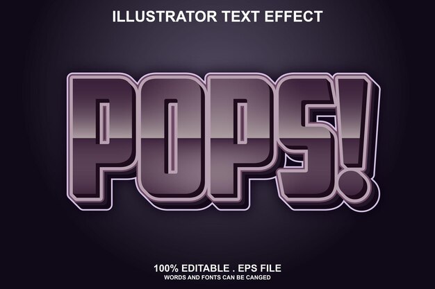 Premium Vector | Pops text effect editable Premium Vector | Pops text effect editable