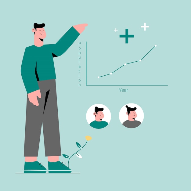 Population growth | Premium Vector Population growth | Premium Vector