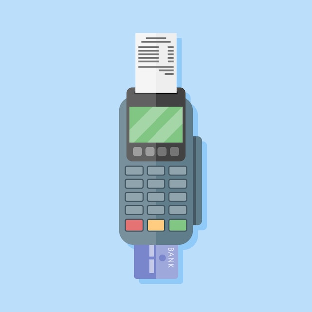 Premium Vector | Pos terminal in flat style. payment terminal. credit ... Premium Vector | Pos terminal in flat style. payment terminal. credit ...