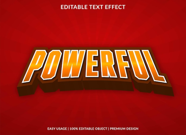 Premium Vector | Powerful text effect template premium style Premium Vector | Powerful text effect template premium style