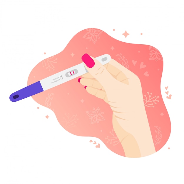 Premium Vector Pregnancy Or Ovulation Positive Test In Woman Hand