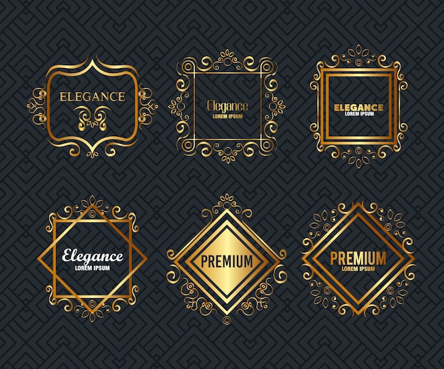 Free Vector | Premium and elegance set frames Free Vector | Premium and elegance set frames