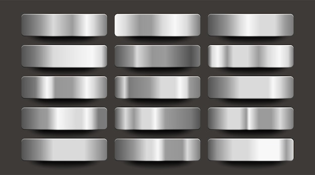 Premium Vector | Premium silver gradients swatches set Premium Vector | Premium silver gradients swatches set
