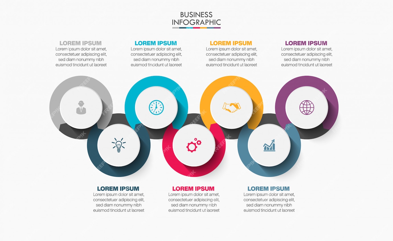 Premium Vector | Presentation business infographic template with 7 options. Premium Vector | Presentation business infographic template with 7 options.