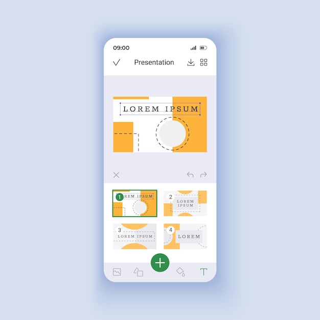 Premium Vector | Presentation making light smartphone interface vector ...