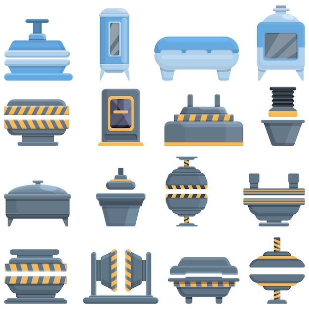 Premium Vector | Press form machines icons set. cartoon set of press ... Premium Vector | Press form machines icons set. cartoon set of press ...