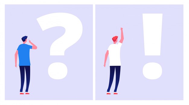 Problem solution concept. troubled man student thinking with question ... Problem solution concept. troubled man student thinking with question ...