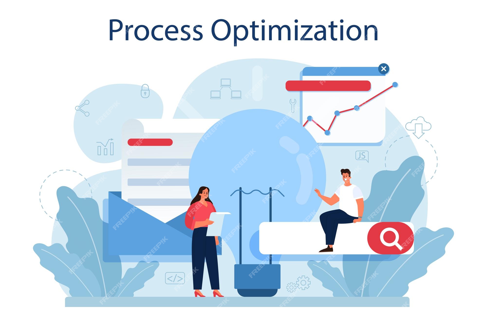 Premium Vector | Process optimization concept. idea of business ... Premium Vector | Process optimization concept. idea of business ...