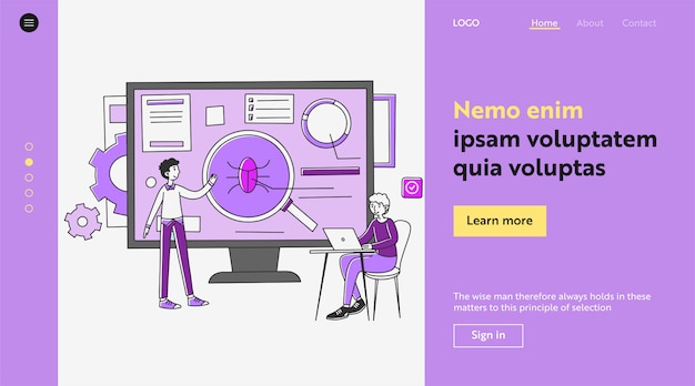 Premium Vector Programmers Testing New Application