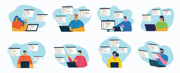 Premium Vector | Programming and coding flat style design illustration ... Premium Vector | Programming and coding flat style design illustration ...