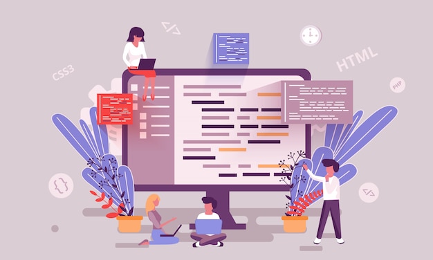 Premium Vector Programming Skill Illustration