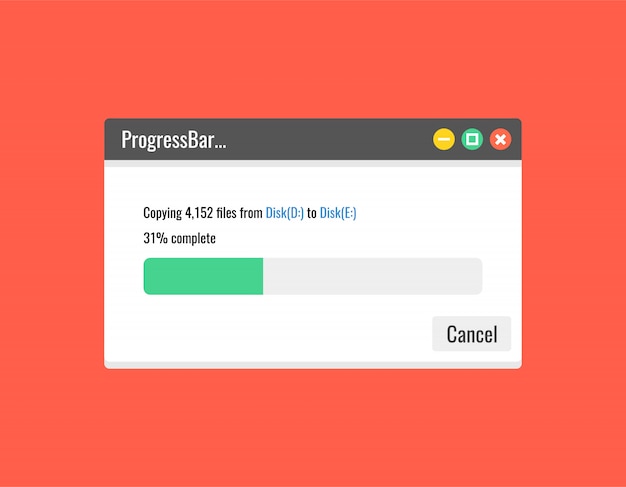 Premium Vector | Progress bar of file copying template Premium Vector | Progress bar of file copying template