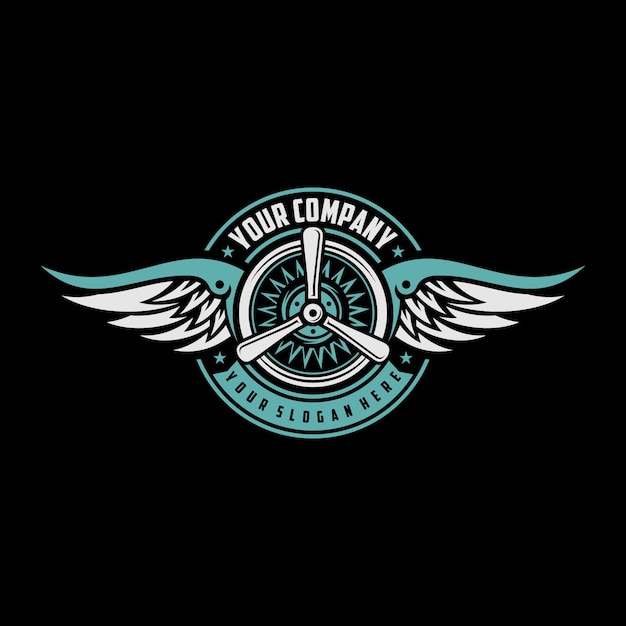Premium Vector | Propeller logo classic Premium Vector | Propeller logo classic