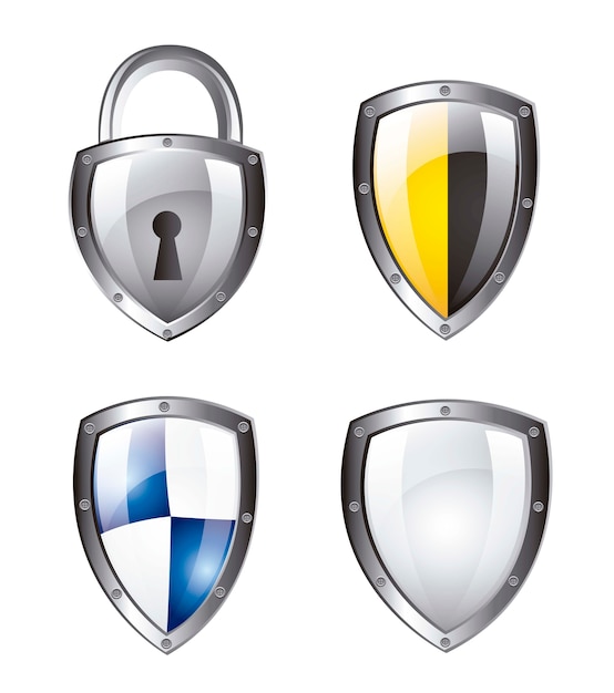 Premium Vector | Protection shield and padlock isolated Premium Vector | Protection shield and padlock isolated