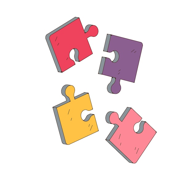 Premium Vector | Puzzle pieces illustration vector on white background. Premium Vector | Puzzle pieces illustration vector on white background.