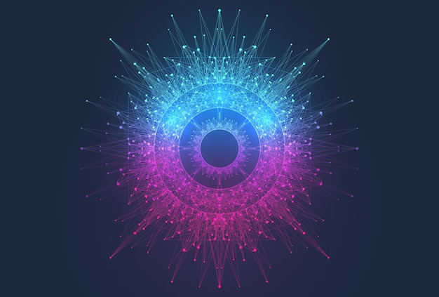 Premium Vector | Quantum computer technology concept. sphere explosion ...