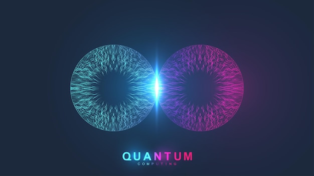 Premium Vector | Quantum computing systems. quantum physics. deep ...
